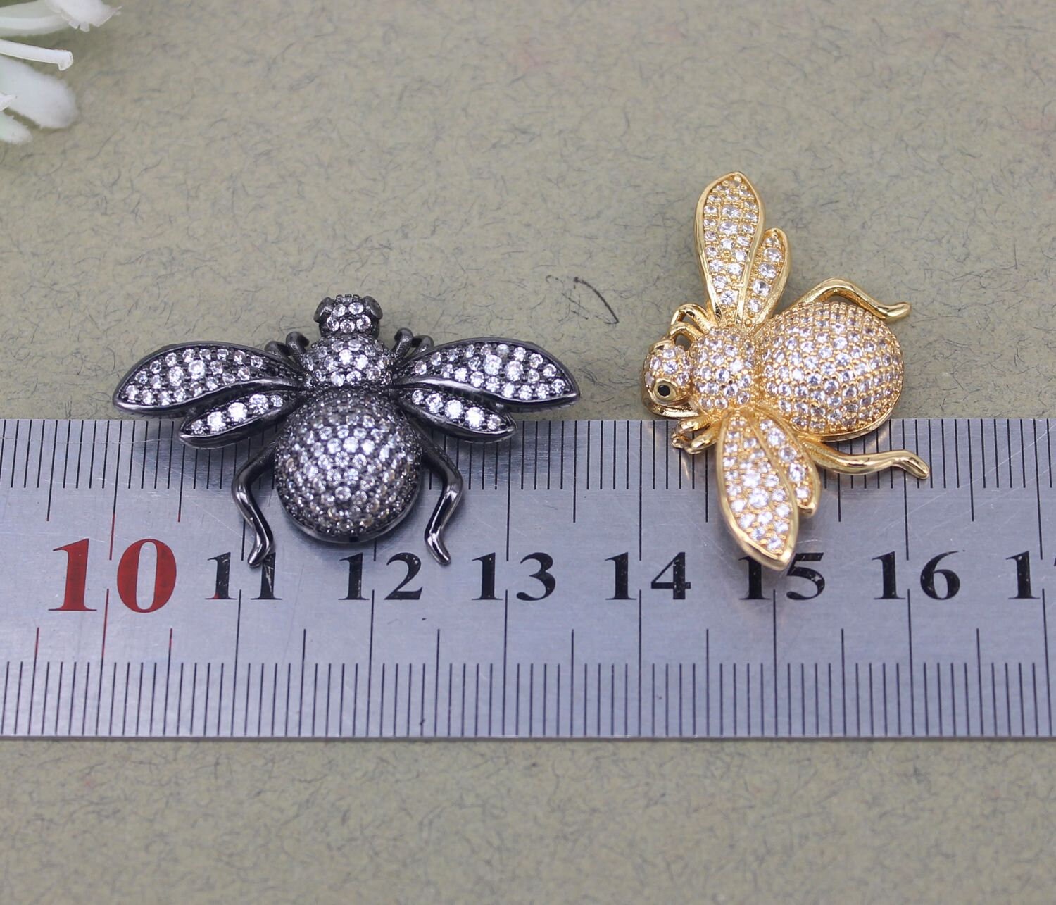 5-10pcs Cubic Zirconia Bee pendant BeadsMetal Copper Micro | Etsy