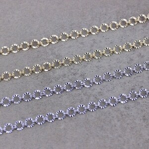 5 Meter Dainty Texture Flat Rolo Chain, Cable Chain, Gold Brass Chain ...