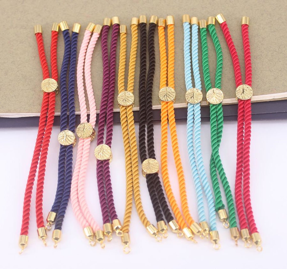 10-20pcs Mix Color Charm Cotton Rope Braceletadjustable - Etsy