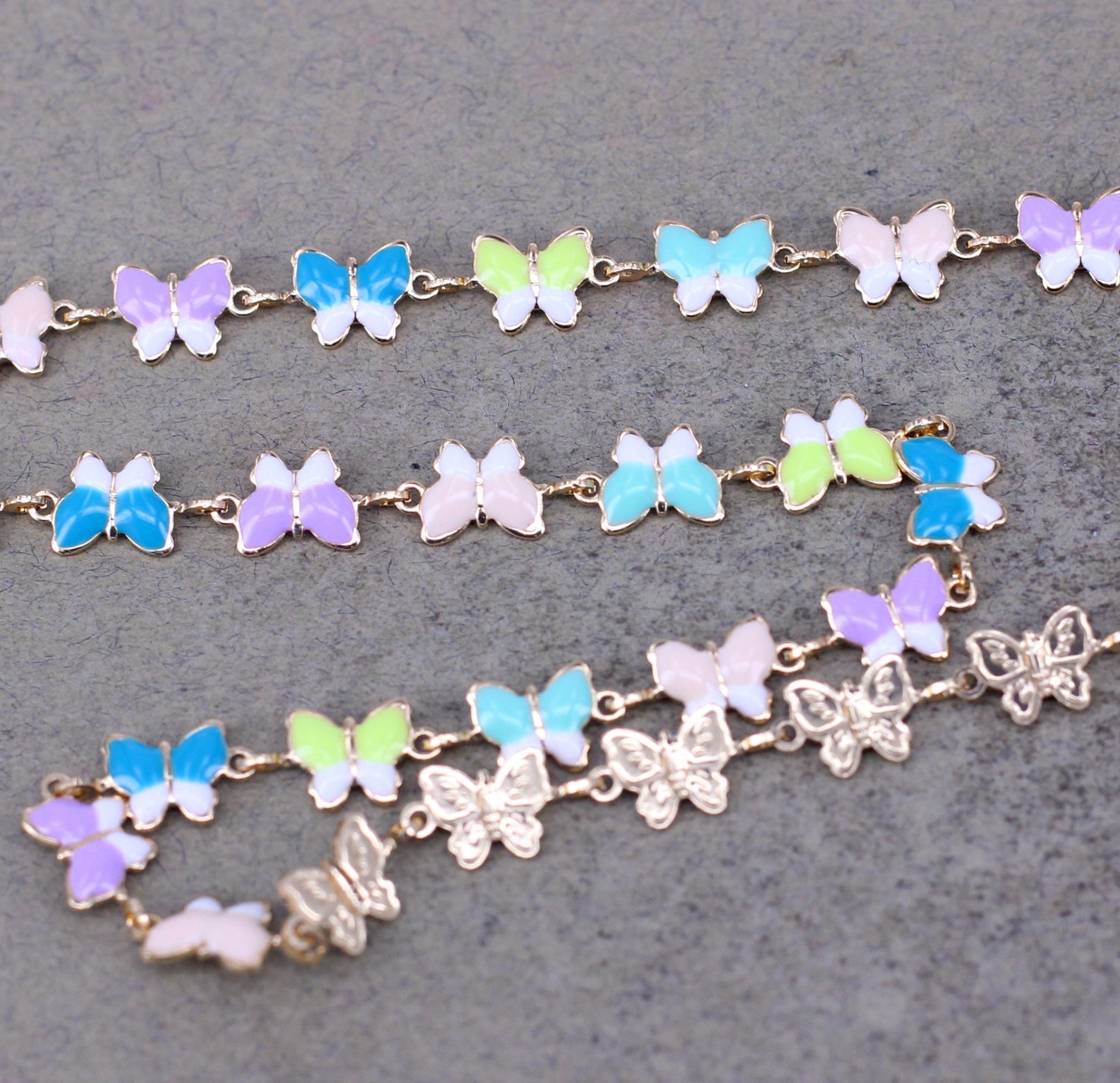 1/3/5 Meter Enamel Butterfly link Chain for jewelry making | Etsy