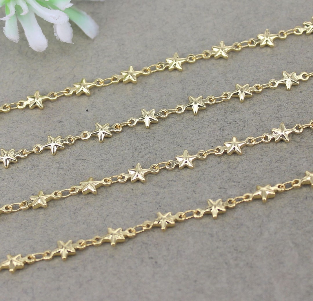 1/3/5 Meter Gold Metal Star Chain for Jewelry Making - Etsy