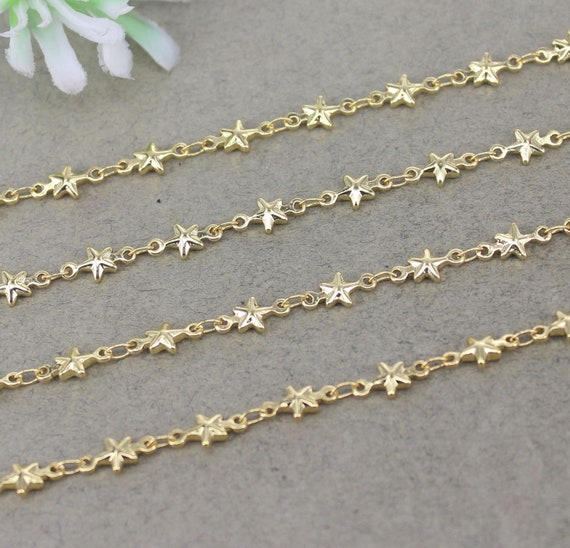 1/3/5 Meter Gold Metal Star Chain for Jewelry Making | Etsy