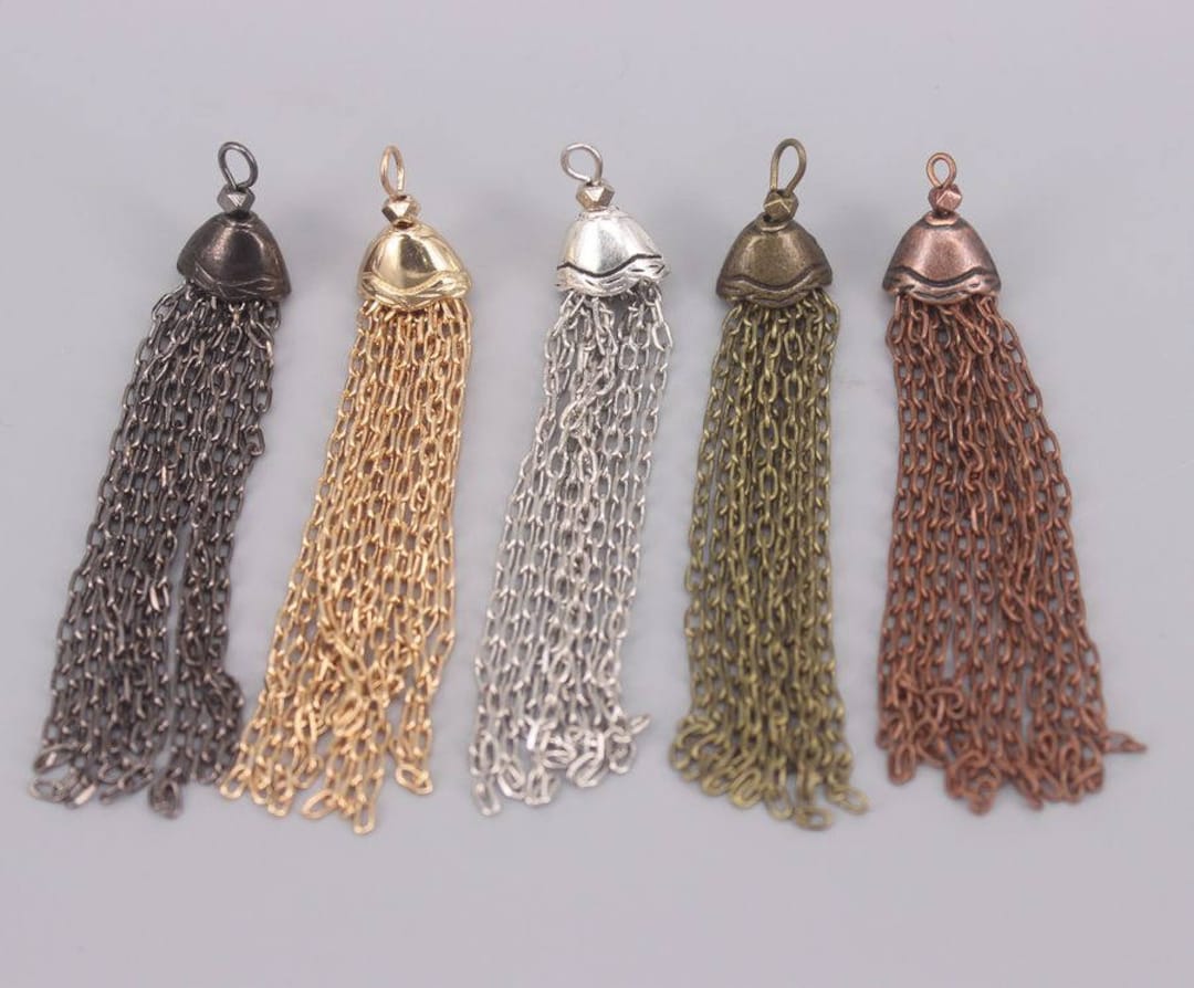 20-40pcs Charms Metal Tassels, Jewelry Tassels,mix Color Chain Tassel ...
