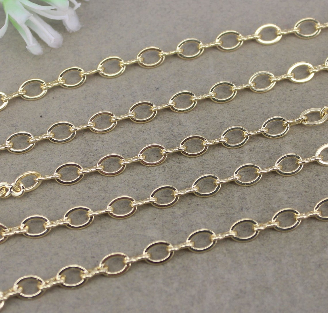 3-5 Meters Gold Metal Link Chain,metal Oval Shape Chain for Jewelry ...