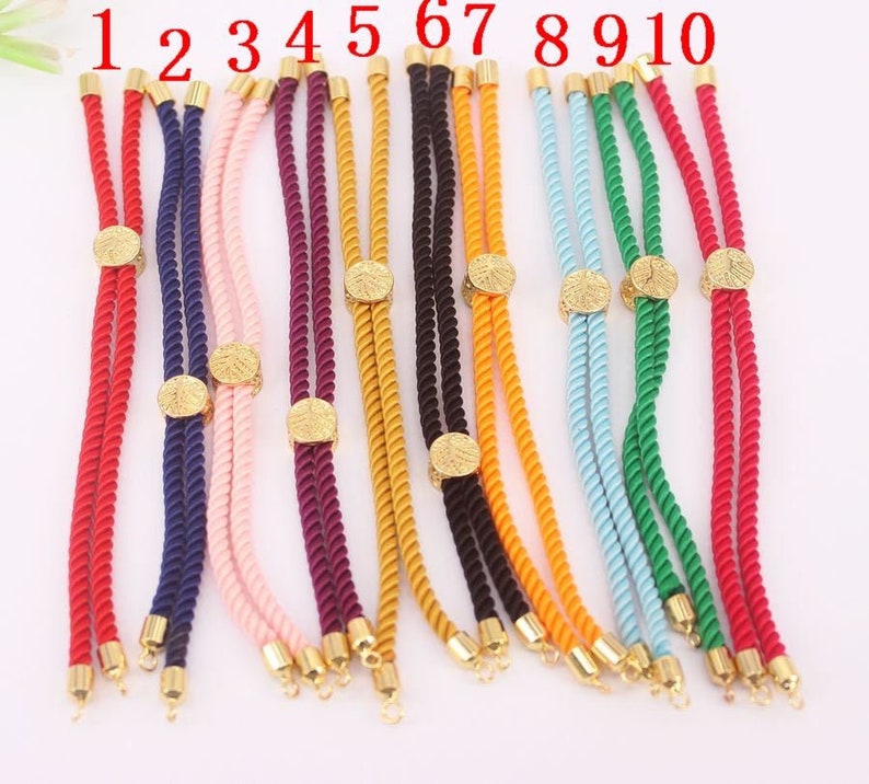 10-20pcs Mix Color Charm Cotton Rope Braceletadjustable | Etsy
