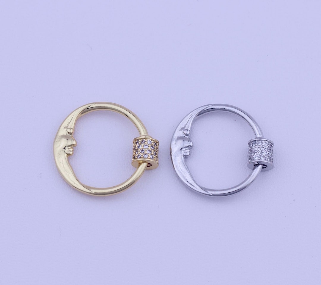 10pcs Crescent Moon Screw Clasp, Screw Clasp Crescent Face ...