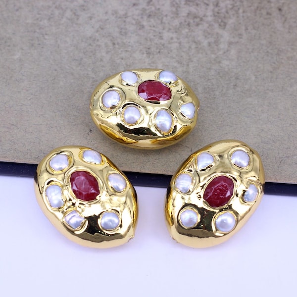 Flat Pearl Beads - Etsy