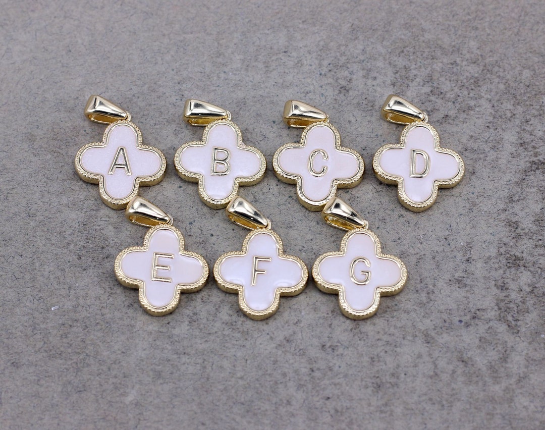10-26pcs White Enamel Cross Alphabet Charm, A-Z Letters Charm, Letter ...