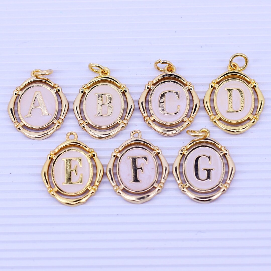 10-26pcs White Enamel Alphabet Charm, A-Z Letters Charm, Letter Charm ...