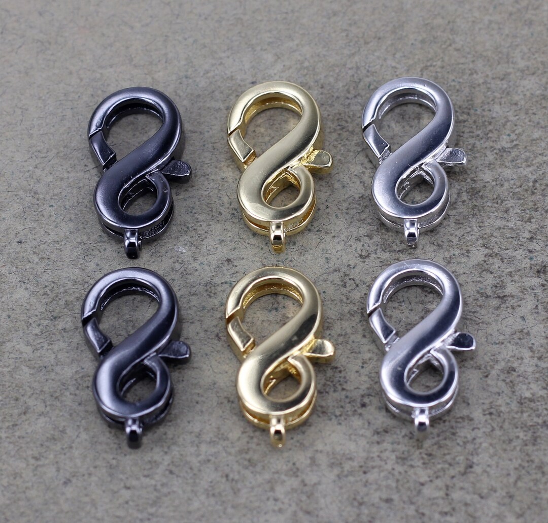 10pcs Infinity Clasps, Figure 8 Clasps, Spring Hook Clasps, Trigger ...