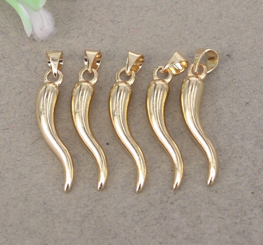 10pcs Real 18K Gold Plated Chili Charm, Lucky Charms, Pepper Charm ...