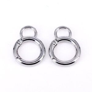 20pcs Gold & Silver Brass Spring Clasps, Open Round Spring Clasp, Round ...