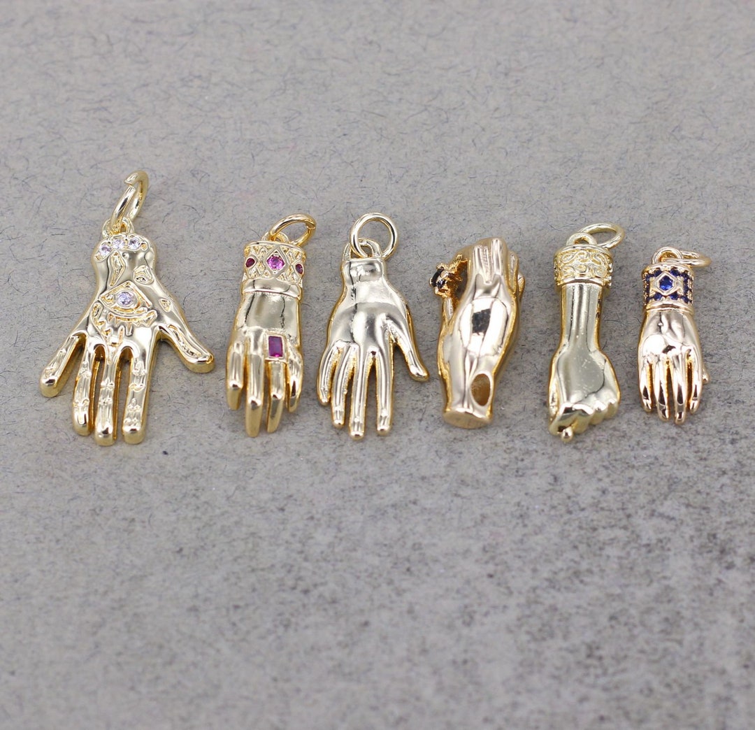 10 / 30 / 50 Pcs Shiny Gold Hand Charms,gesture Charm,gold Plated ...