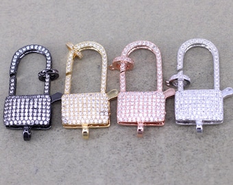 3pc Multi Holes Big Double Square Shape Paved CZ Beads - Etsy