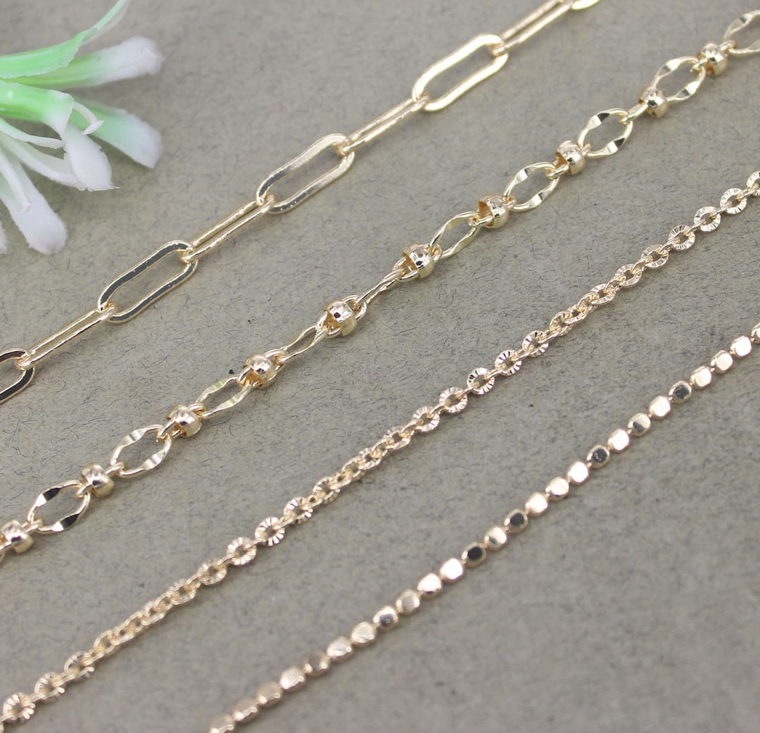 1/3/5 Meter Mix Style Gold Metal Link Chain,metal Chain for Jewelry ...
