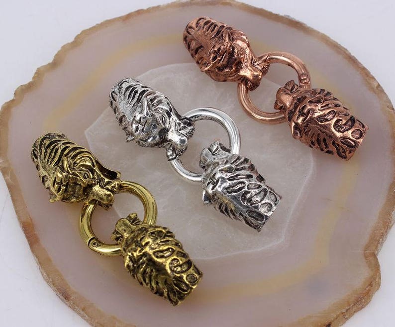 10-20set Mixed Plated Tiger Heads Lock Spring Claspsend Caps | Etsy