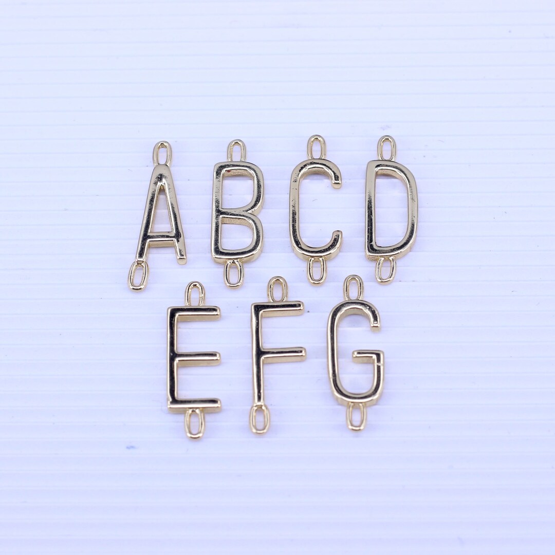 10/26pcs Gold Alphabet Letter Connector Charms, Initial Letter Link ...