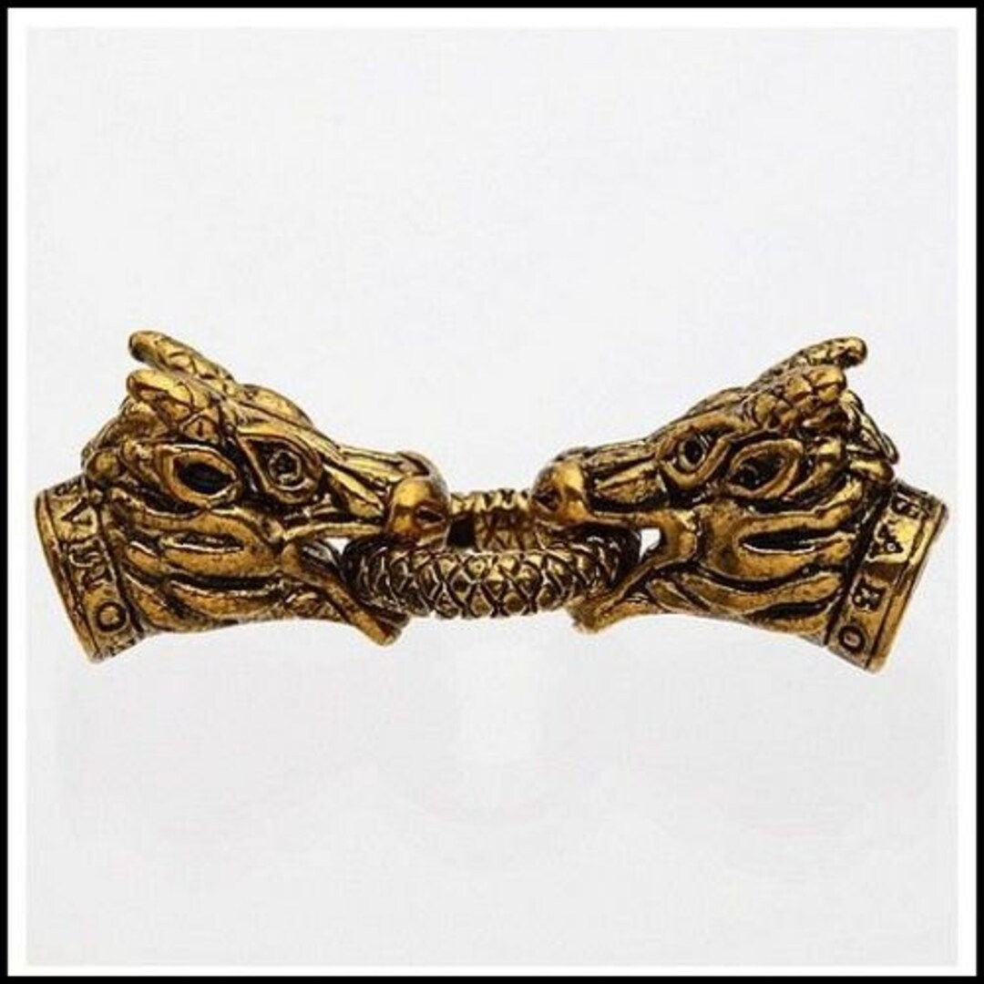 10 Set Antique Gold Plated Alloy Dragon Head Lock Spring Clasps, Dragon ...