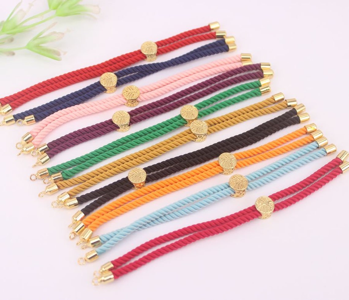 10-20pcs Mix Color Charm Cotton Rope Braceletadjustable - Etsy