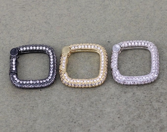 3pc Multi Holes Big Double Square Shape Paved CZ Beads - Etsy