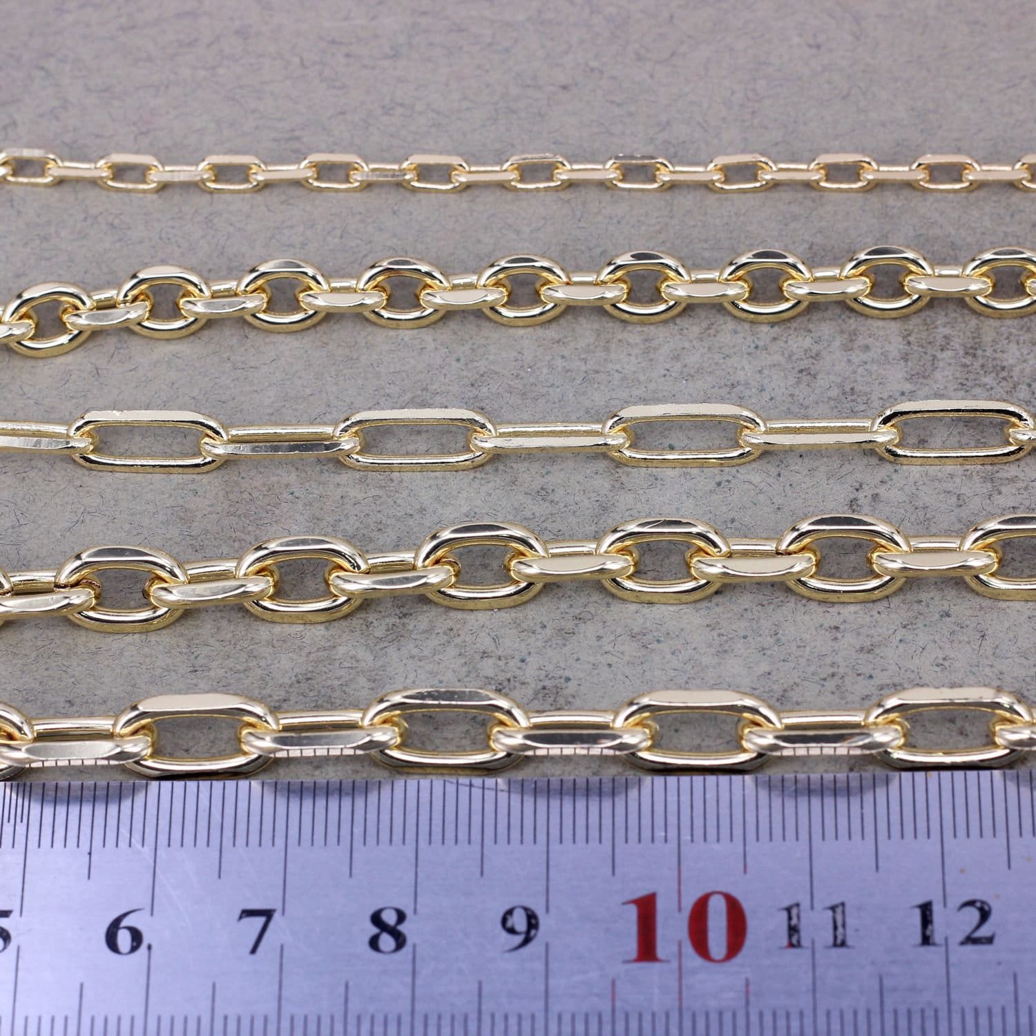 5 Meters Gold Paper Clip Chain, Oval Link Chain, Bulk Link Chain, Oval ...