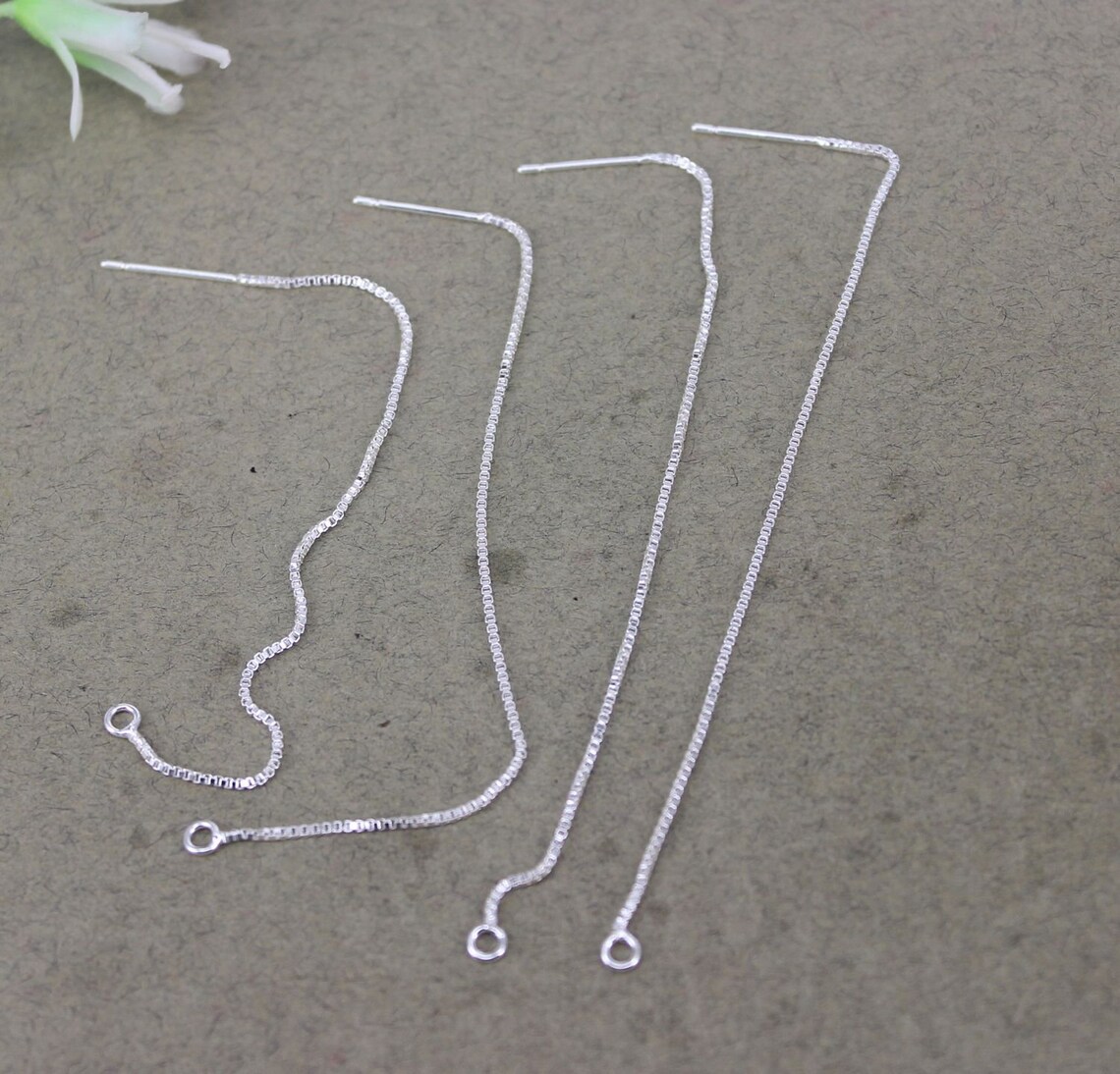 10pairs Metal Copper Box Chain Threader Earrings - Etsy