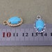 10pcs Oval Shape Turquoise Pendant Paved Micro Cz,oval Turquoise Charms ...