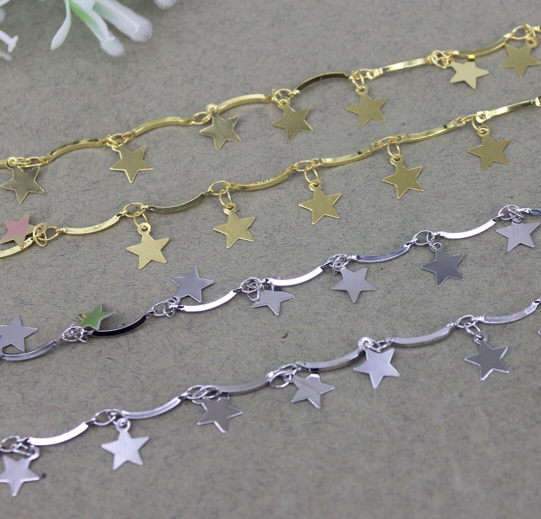 1/3/5 Meter Star Metal Chain Linkstar With Curved Bar Chain - Etsy