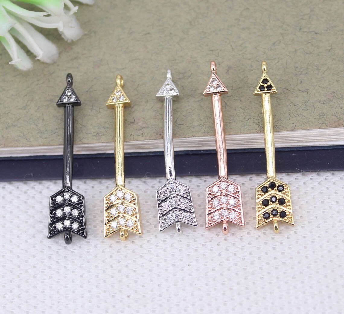 10pcs Metal Copper Arrow Connector Pave Czmicro Pave CZ Arrow - Etsy