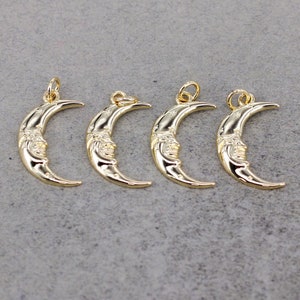 10 / 20pcs Crescent Moon Charm，gold Moon Charm，cute Dream Sky Charm ...