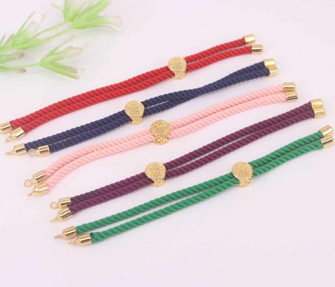 10-20pcs Mix Color Charm Cotton Rope Braceletadjustable - Etsy