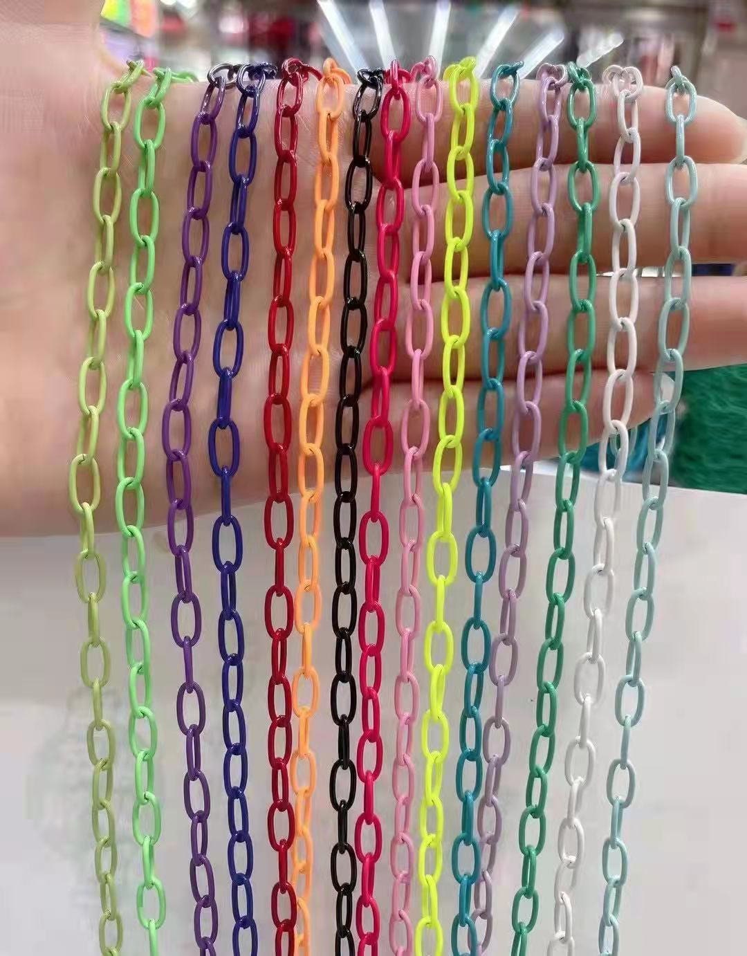 3-5 Meters 4.7*9.8mm Enamel Oval Link Chain,enamel Paper Clip Chain ...