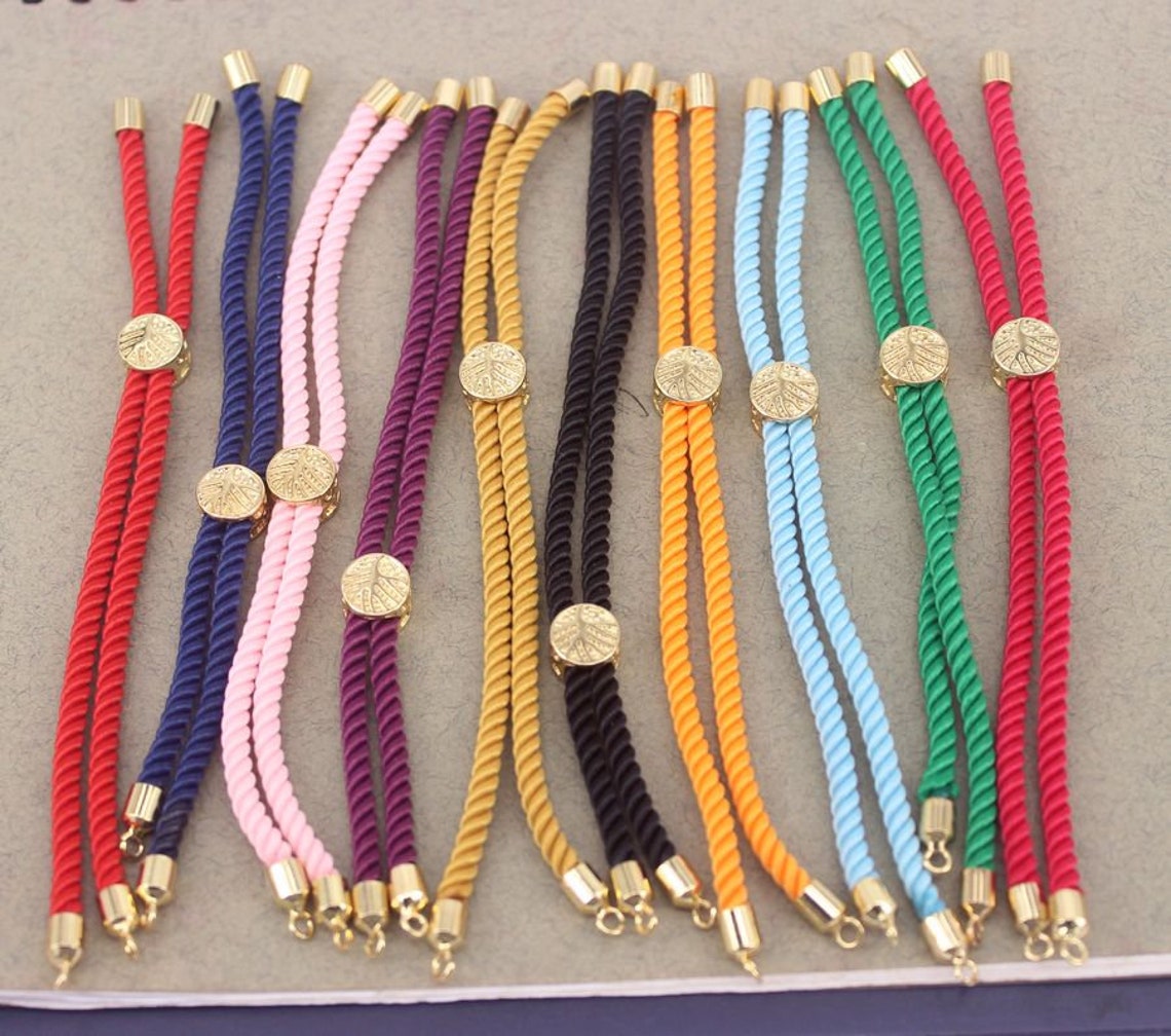 10-20pcs Mix Color Charm Cotton Rope Braceletadjustable - Etsy