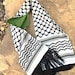Middle Eastern Black and White Keffiyeh Scarf Shemagh Fringed Scarf ...