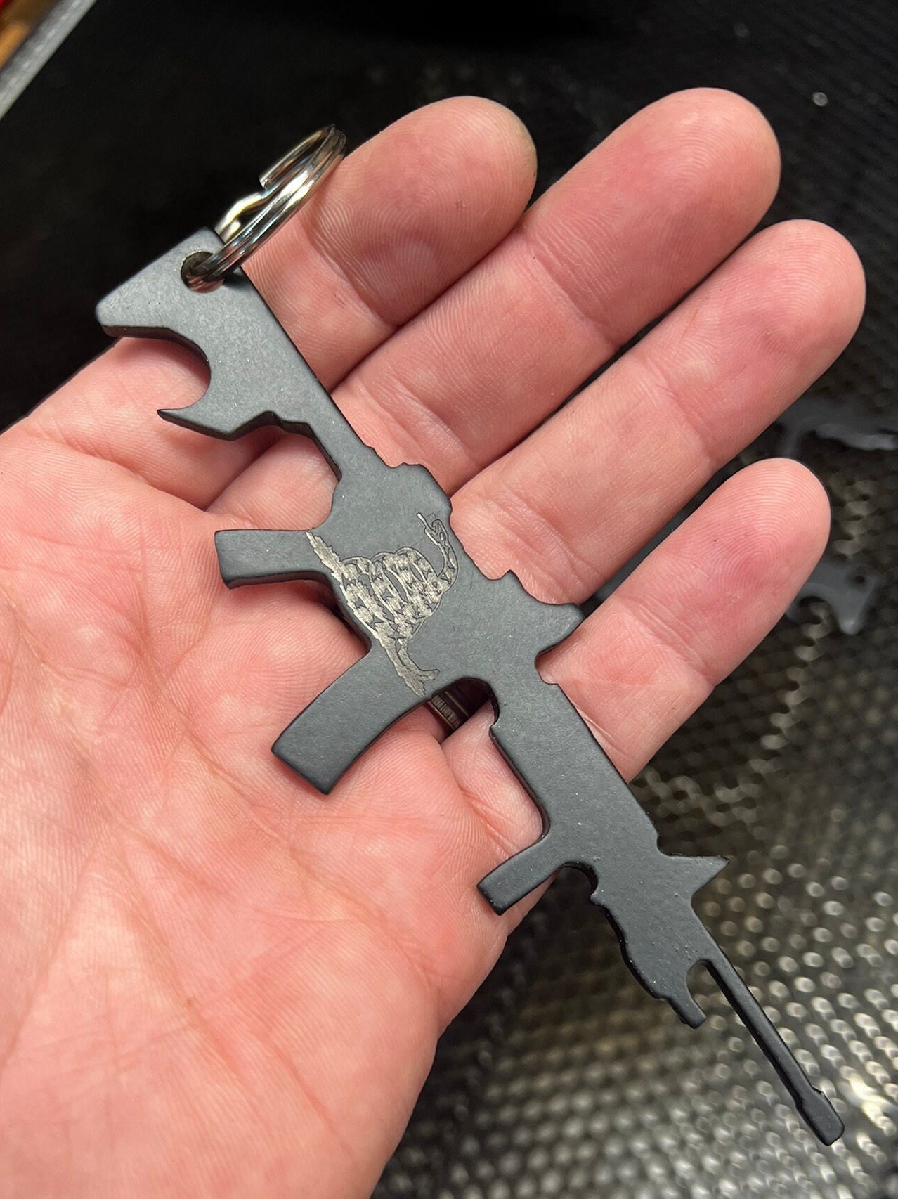 Exclusive AR15 Rifle Silhouette Keychain Bottle Opener Personalizable ...