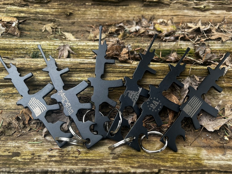 Exclusive AR15 Rifle Silhouette Keychain Bottle Opener - Personalizable ...