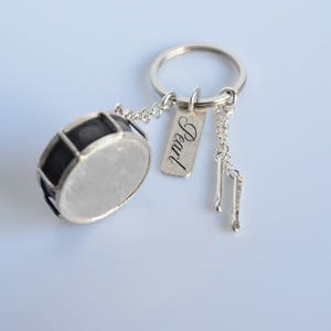 Snare Keyring, Snare Keychain, Drum Keyring, Drum Keychains, 925 Silver ...