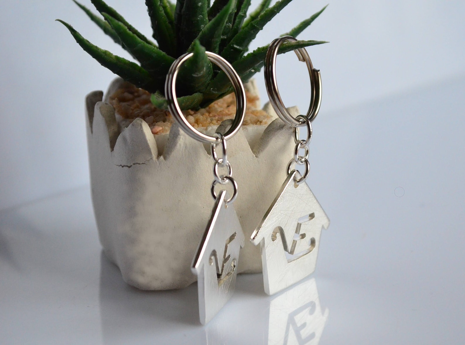 Keychain Silver 925 Keyring House Keyring Keyring for - Etsy