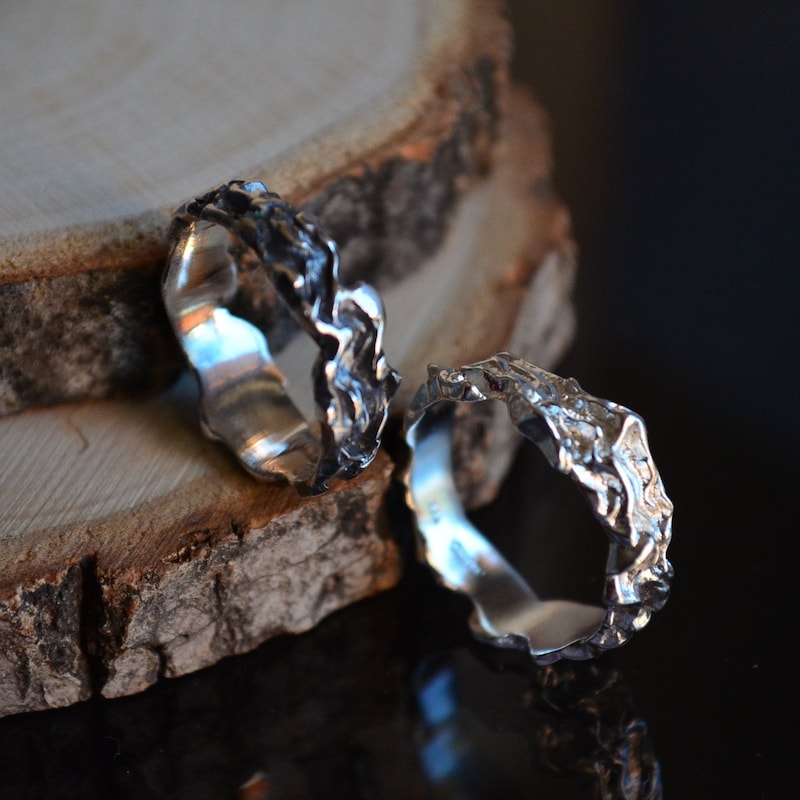 Rustic Silver Ring - Etsy