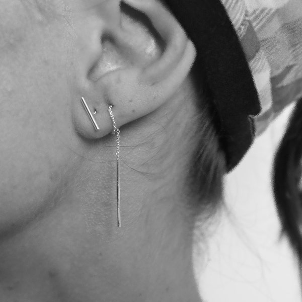 Bar Double Piercing - Etsy