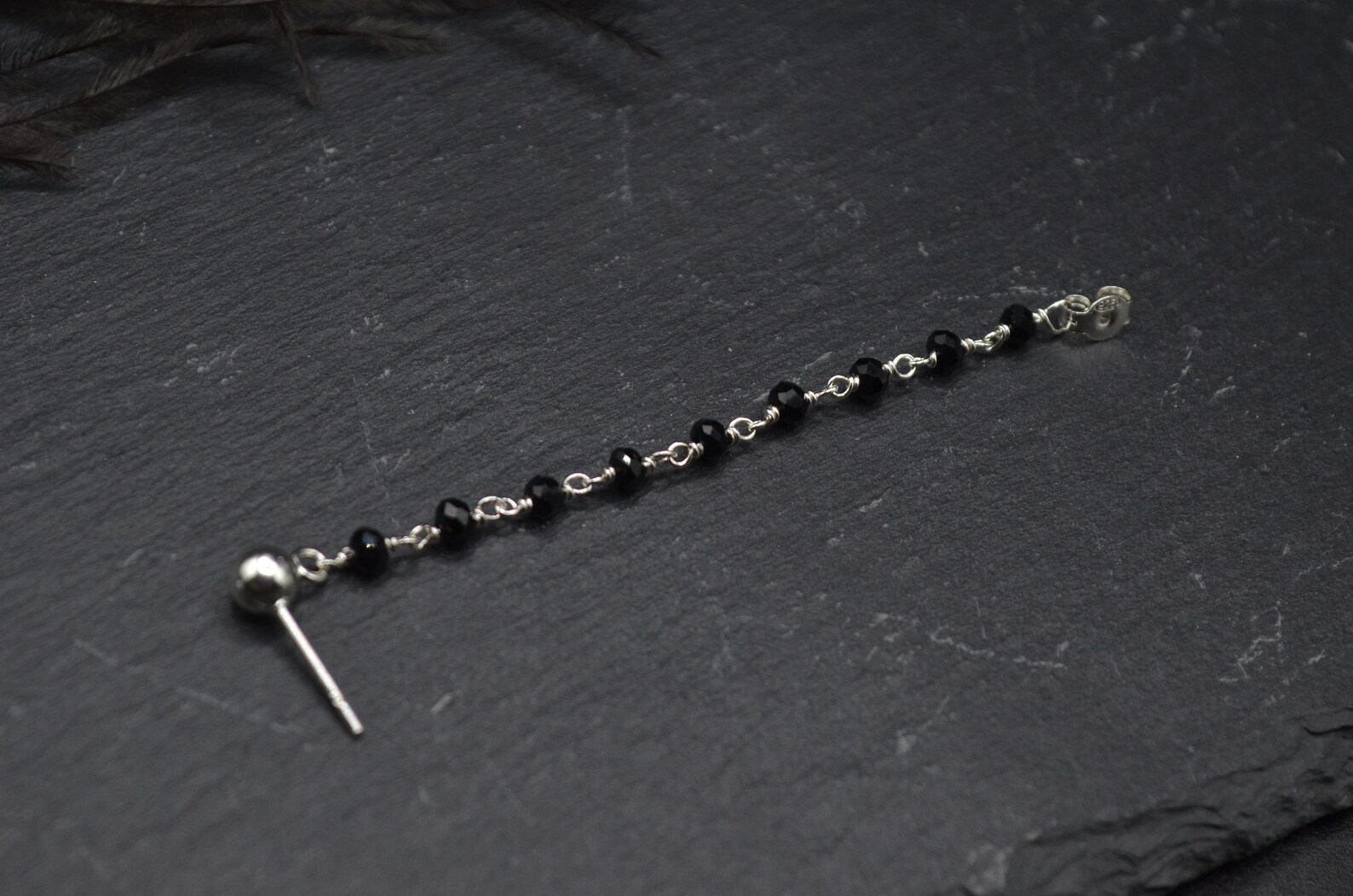 Mini Stone Earring, Hanging Chain Earring, Stone Earring, Back Chain ...