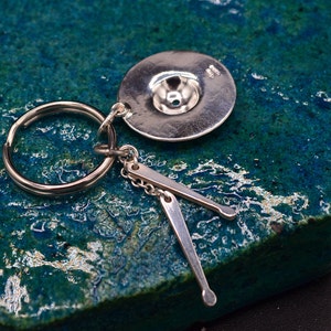 Drum Plate Keychain, Drum Keyring, Drum Keychains, 925 Silver Keychain ...