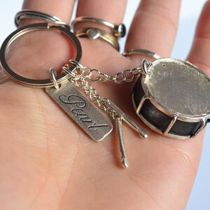 Snare Keyring, Snare Keychain, Drum Keyring, Drum Keychains, 925 Silver ...