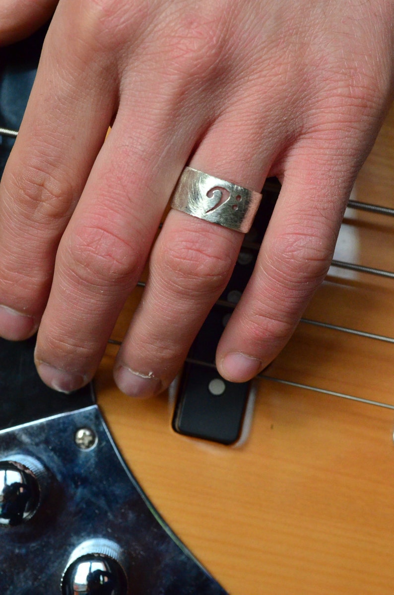 Bass Clef Ring, 925 Silver Band,unisex Ring,low-key Jewelry,music Ring ...