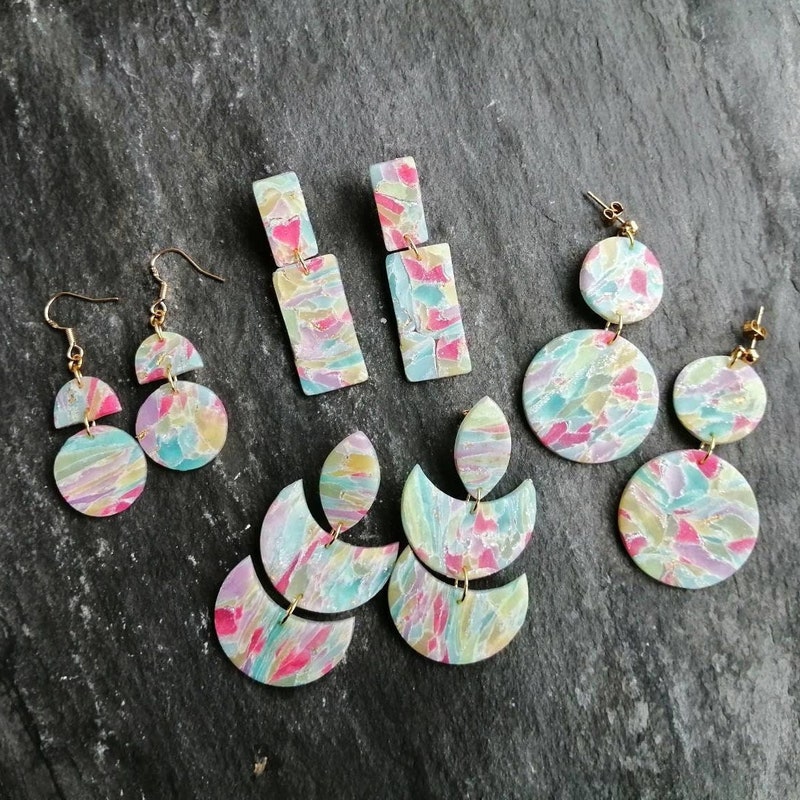 Marble Earrings - Etsy