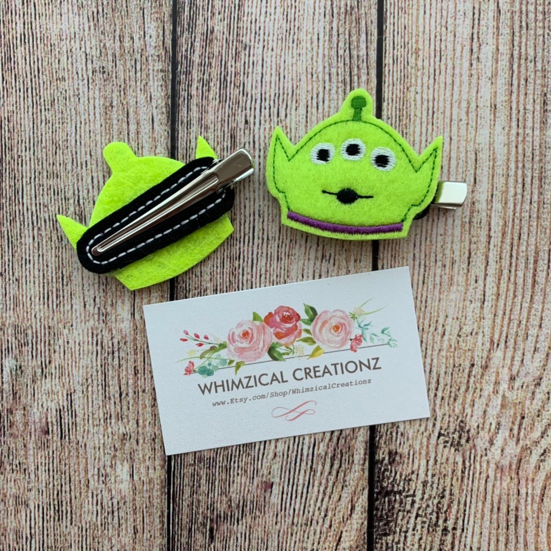 Hair Clips, Green Alien Hair Clips, Cosplay Costume Disney Inspired ...