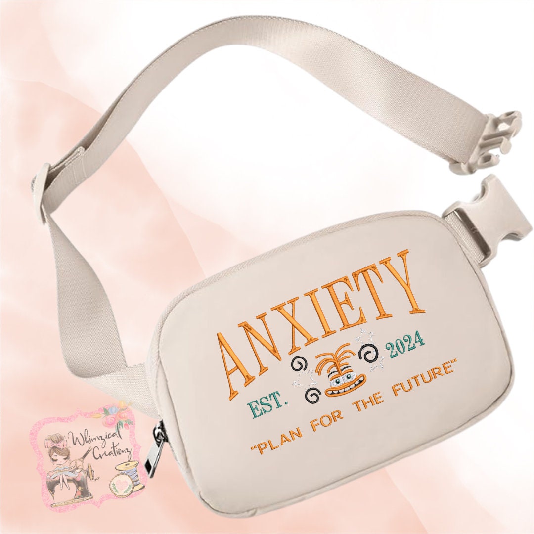 Embroidered Anxiety Belt Bag, Crossbody, Shoulder Bag, Bum Bag, Fanny ...
