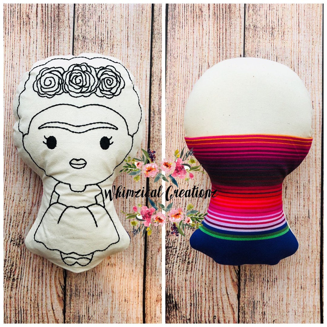 Frida Girl Doodle Doll/ Stuffie/ Coloring Doll/ Washable/ - Etsy