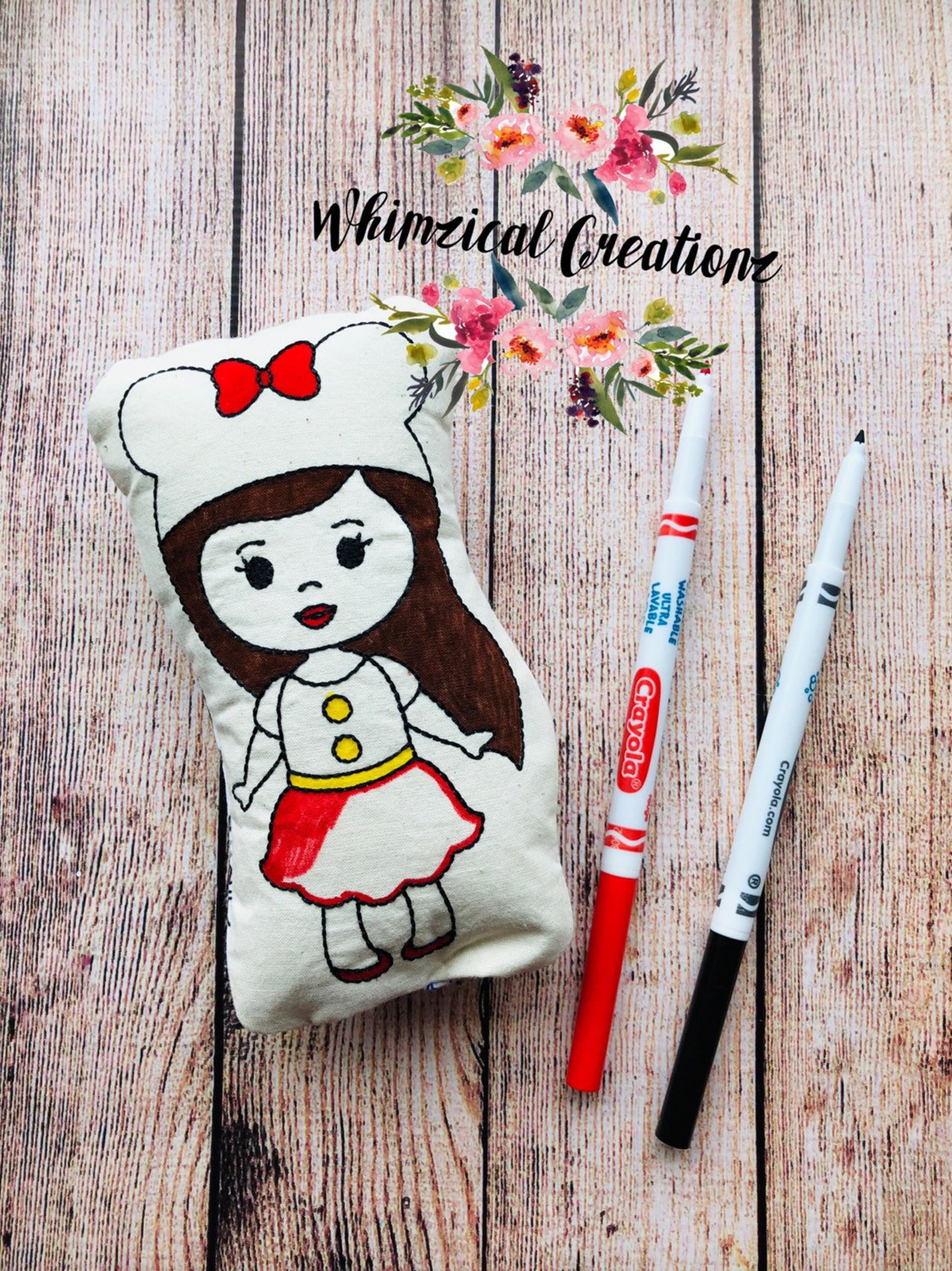 Frida Girl Doodle Doll/ Stuffie/ Coloring Doll/ Washable/ | Etsy