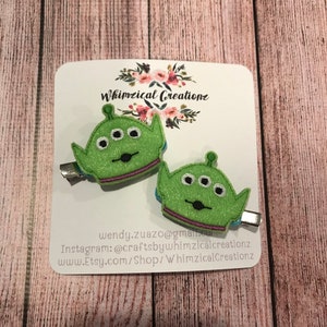 Hair Clips, Green Alien Hair Clips, Cosplay Costume Disney Inspired ...